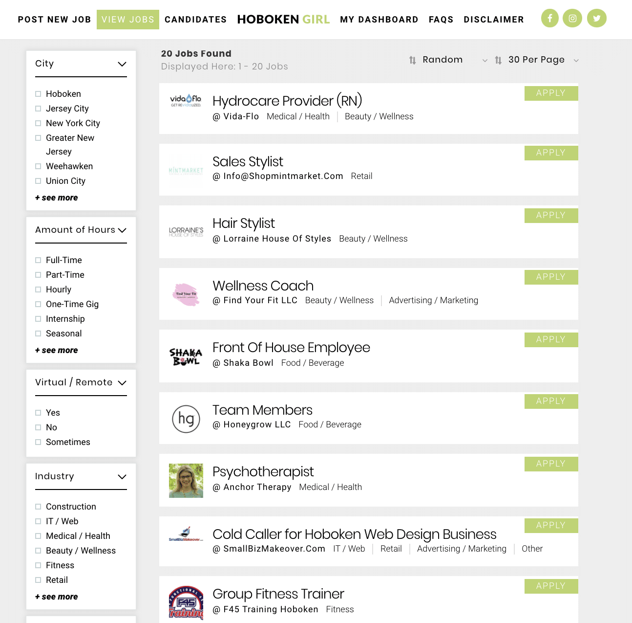 Introducing Hoboken Girl's NEW Job Board Platform — 20+ Local Jobs ...