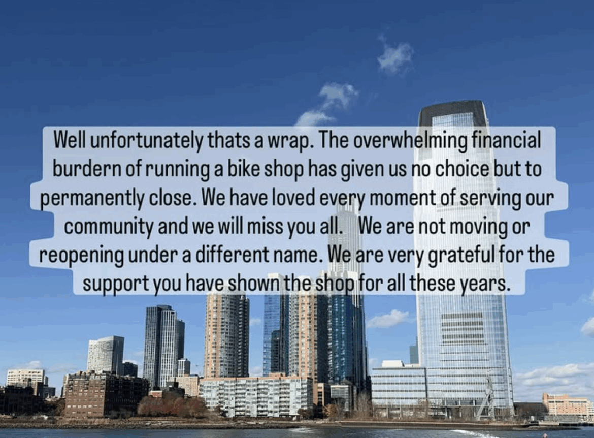 Grove Street Bicycles in Jersey City Announces Its Permanent Closure ...